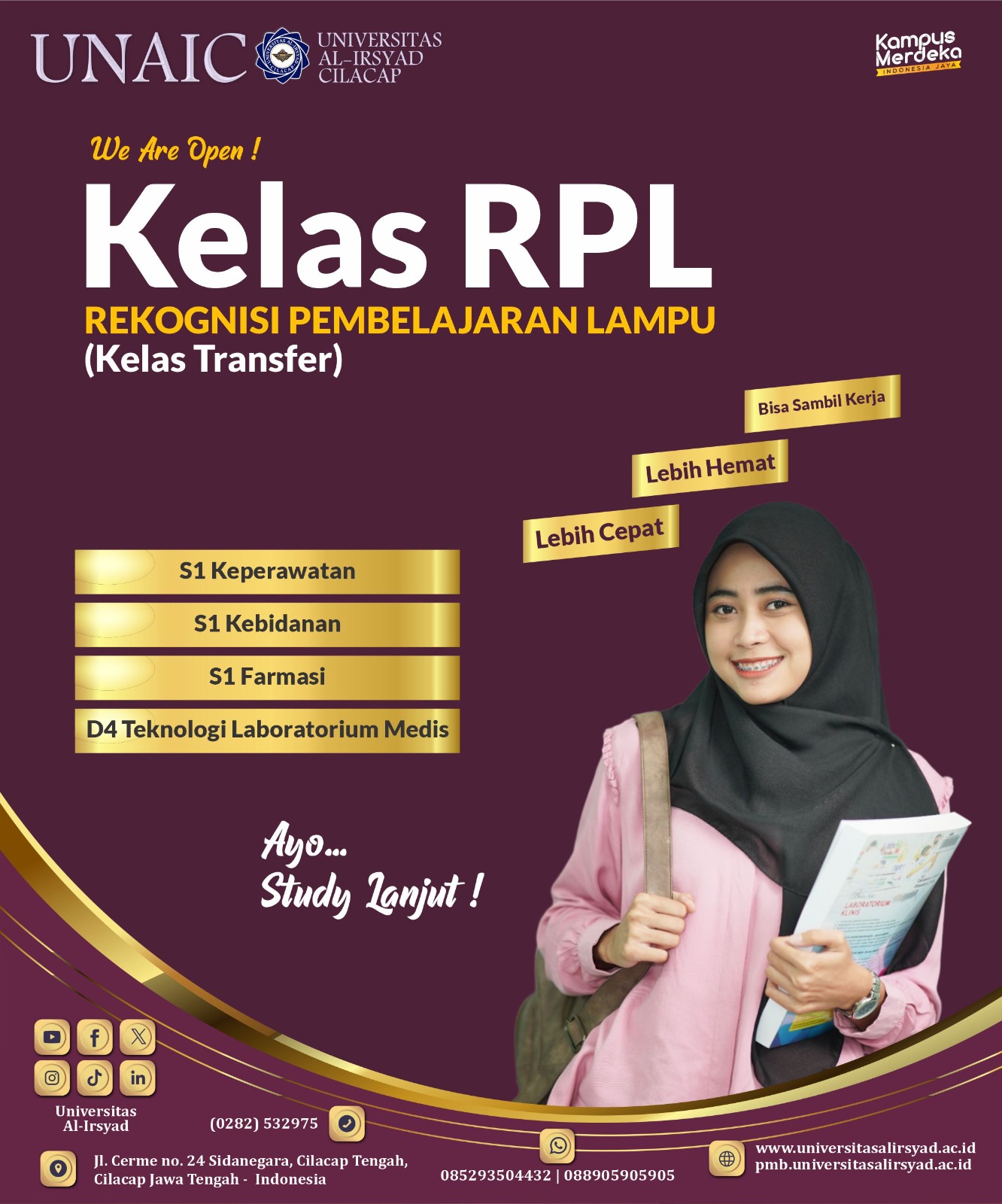 WE ARE OPEN! KELAS REKOGNISI PEMBELAJARAN LAMPAU - Universitas Al-Irsyad Cilacap (UNAIC)